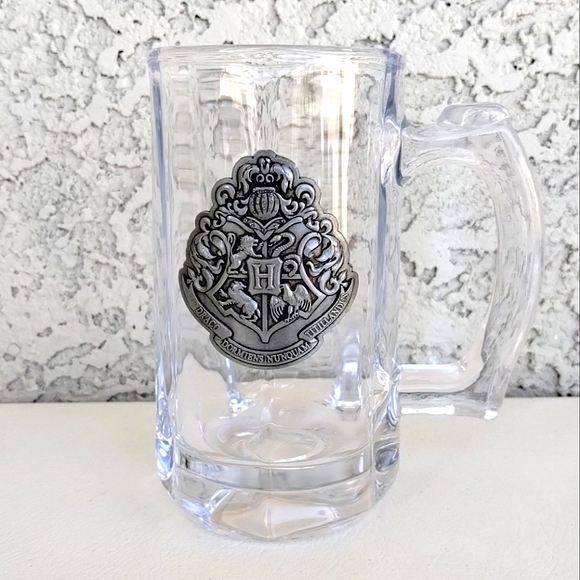 Dining | Hogwarts Crest Harry Potter Clear Glass Mug Butterbeer Glass ...